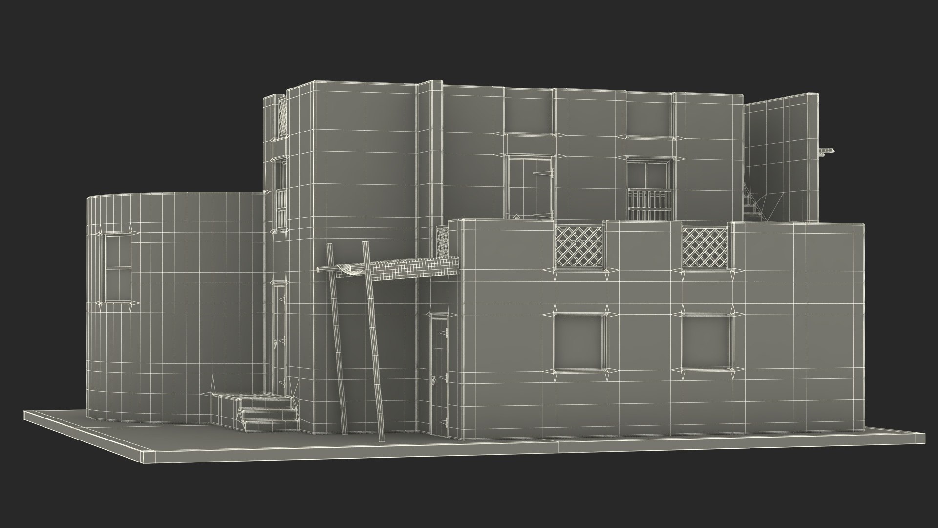 Cartoon Arab House With Cylindrical Extension 3D Model - TurboSquid 2279698