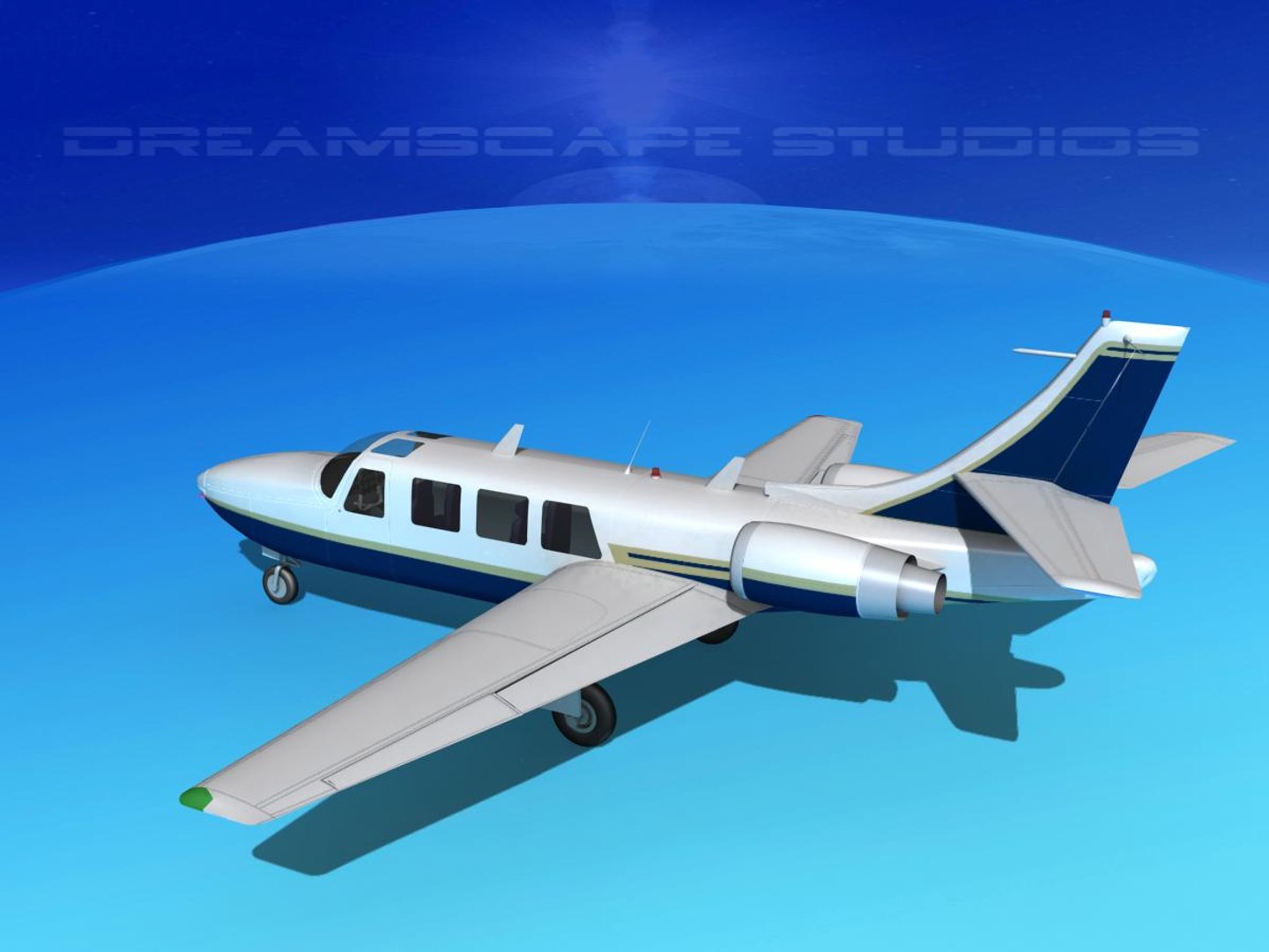 Jet Fj-100 Fanjet Piper Aerostar 3d Obj