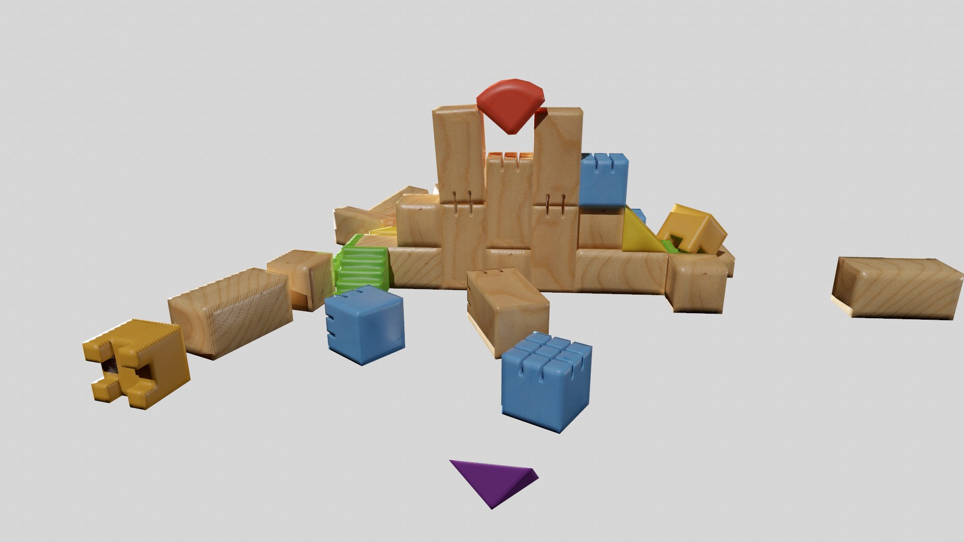 Kids toys bricks 3D model - TurboSquid 1596831