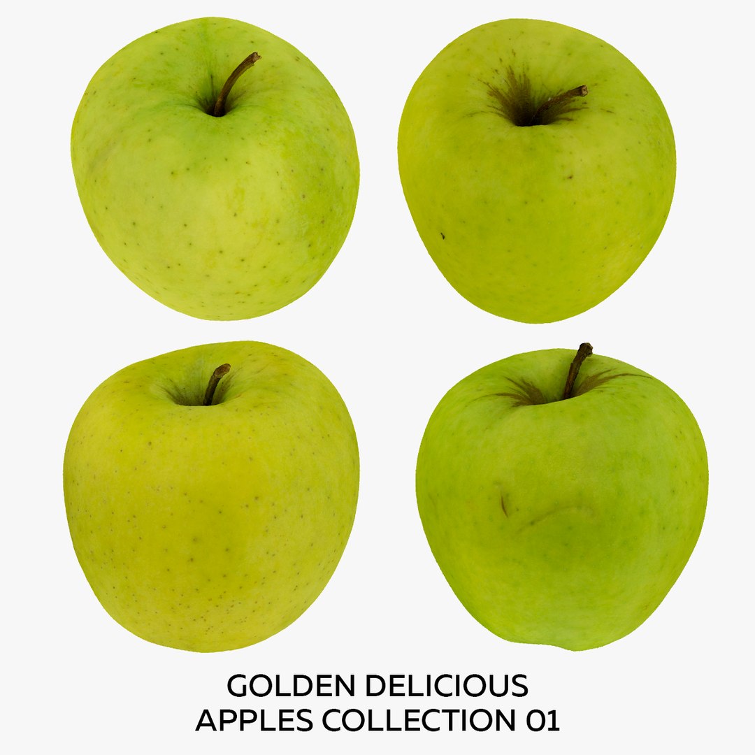 3D Golden Delicious Apples Collection 01 - 4 models RAW Scans ...