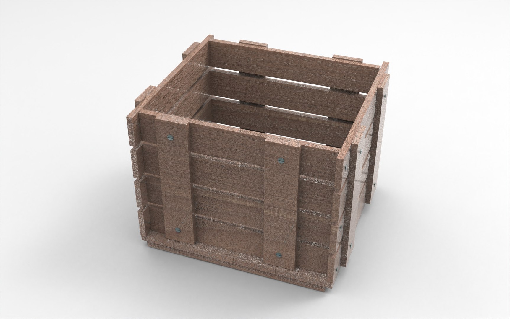 3D Model Simple Wood Box - TurboSquid 1970280