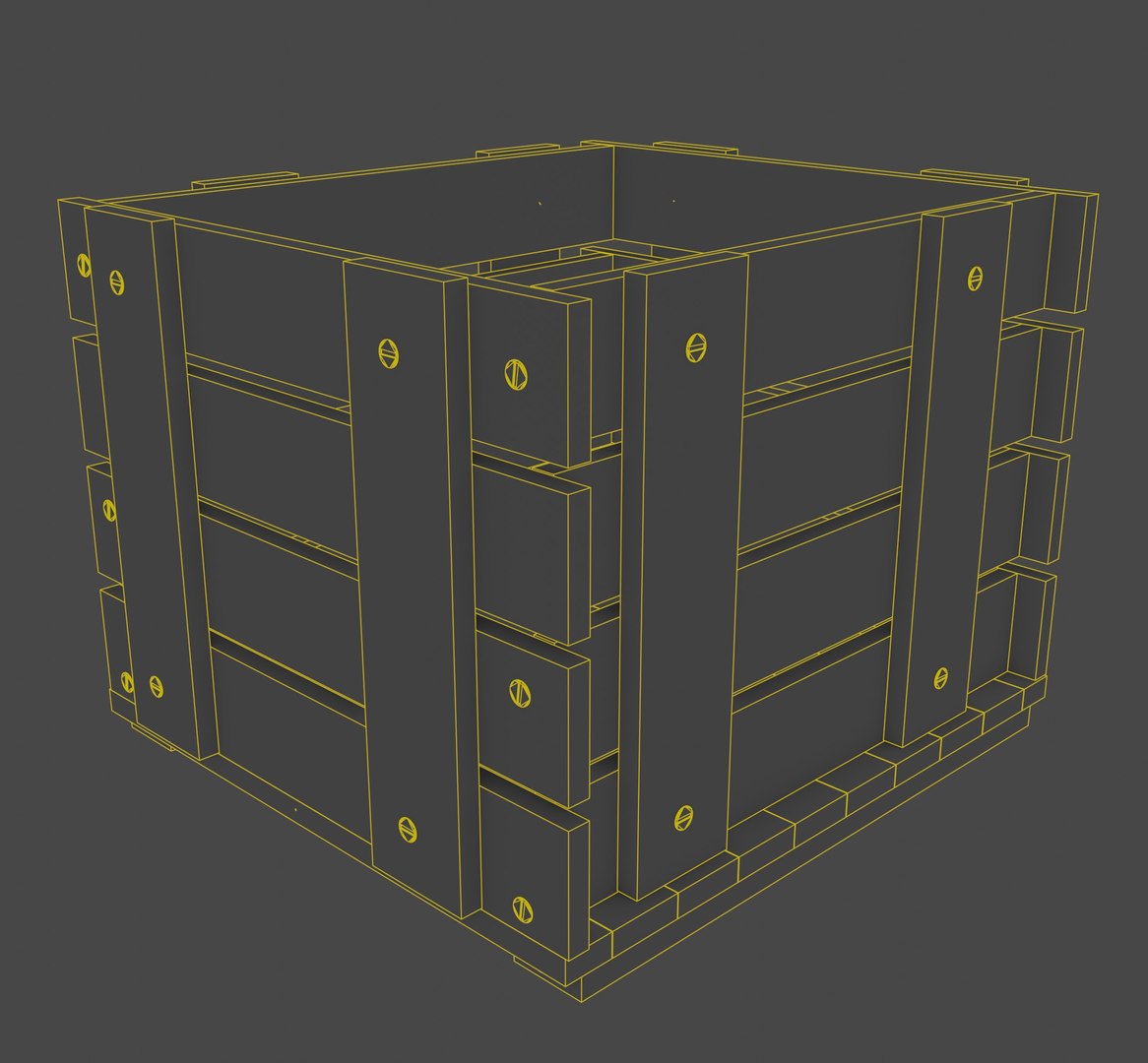3D Model Simple Wood Box - TurboSquid 1970280