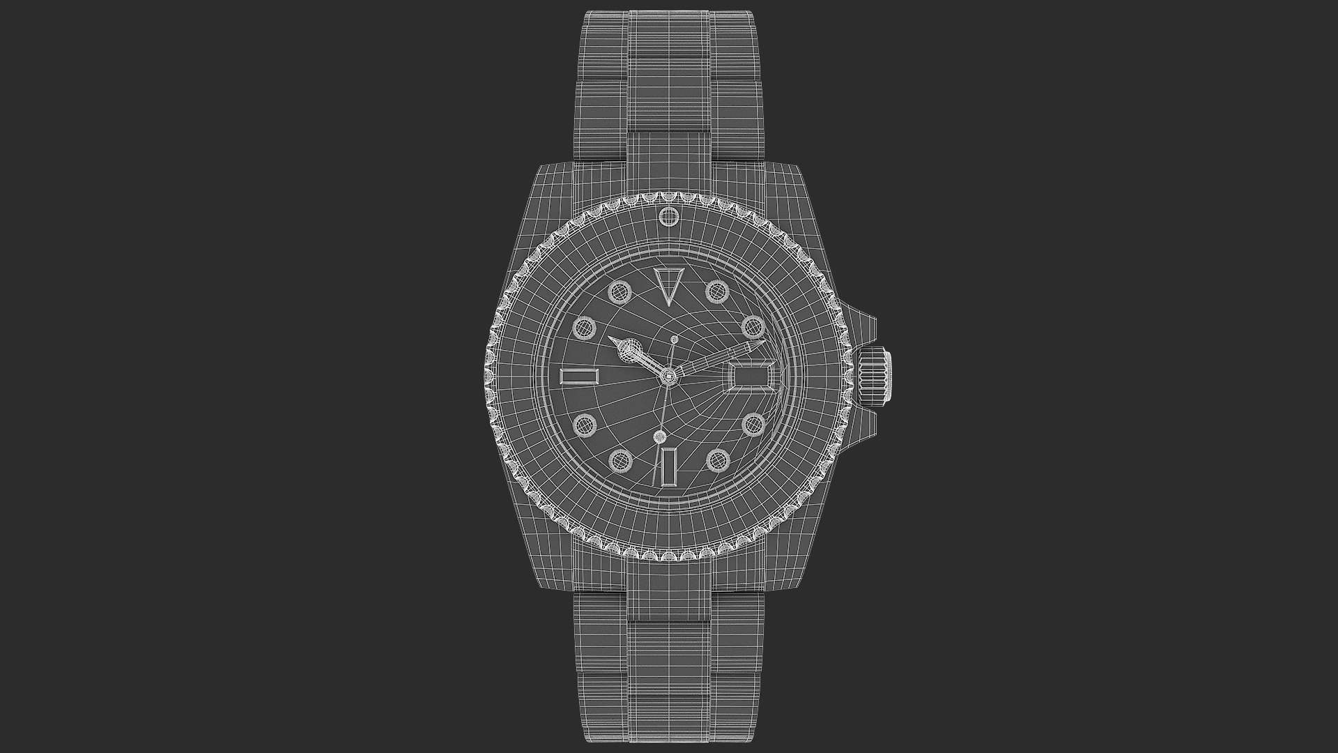 Chrono Watch 2 Black Dial 3D Model - TurboSquid 2140678