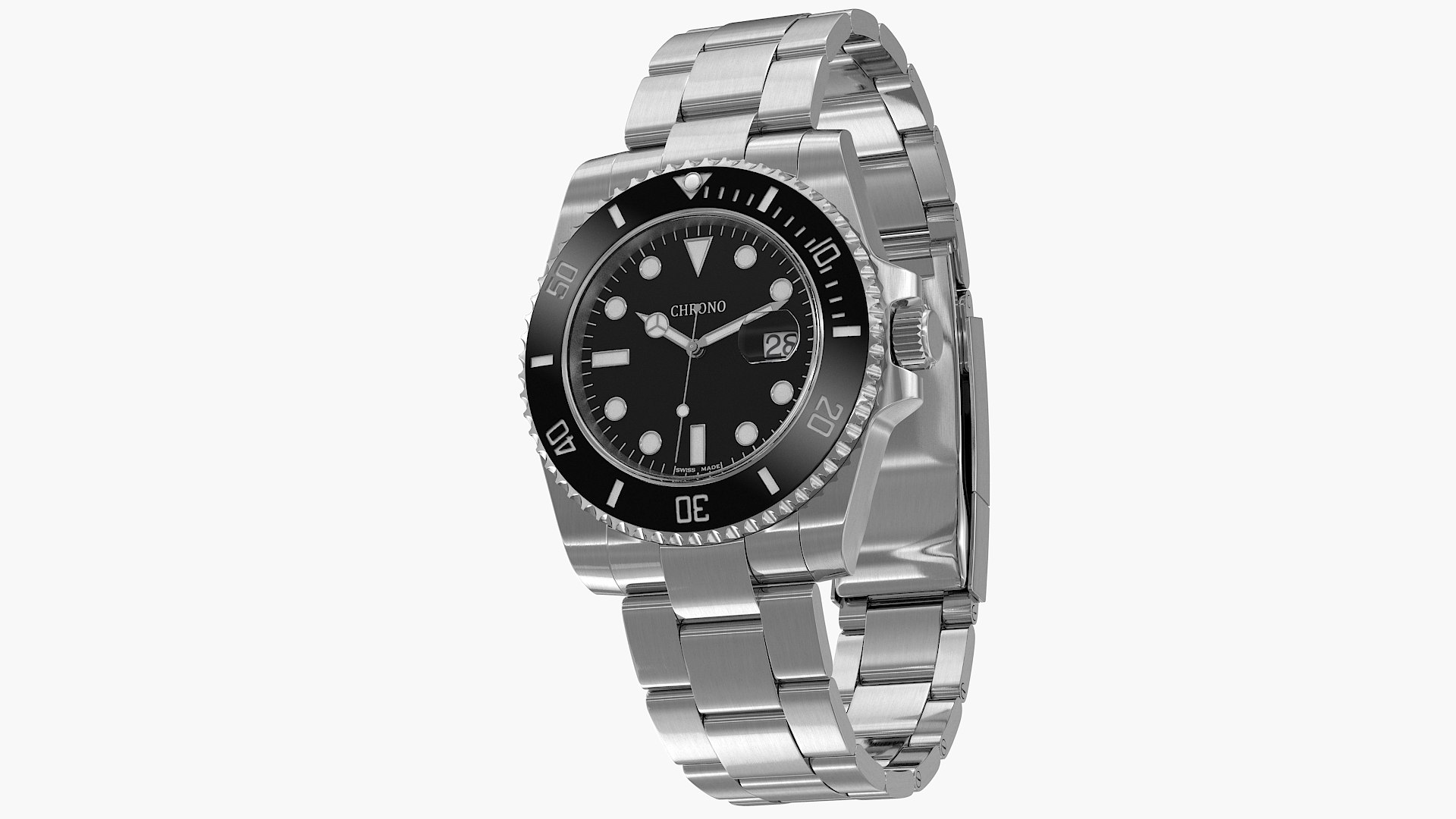 Chrono Watch 2 Black Dial 3D Model - TurboSquid 2140678