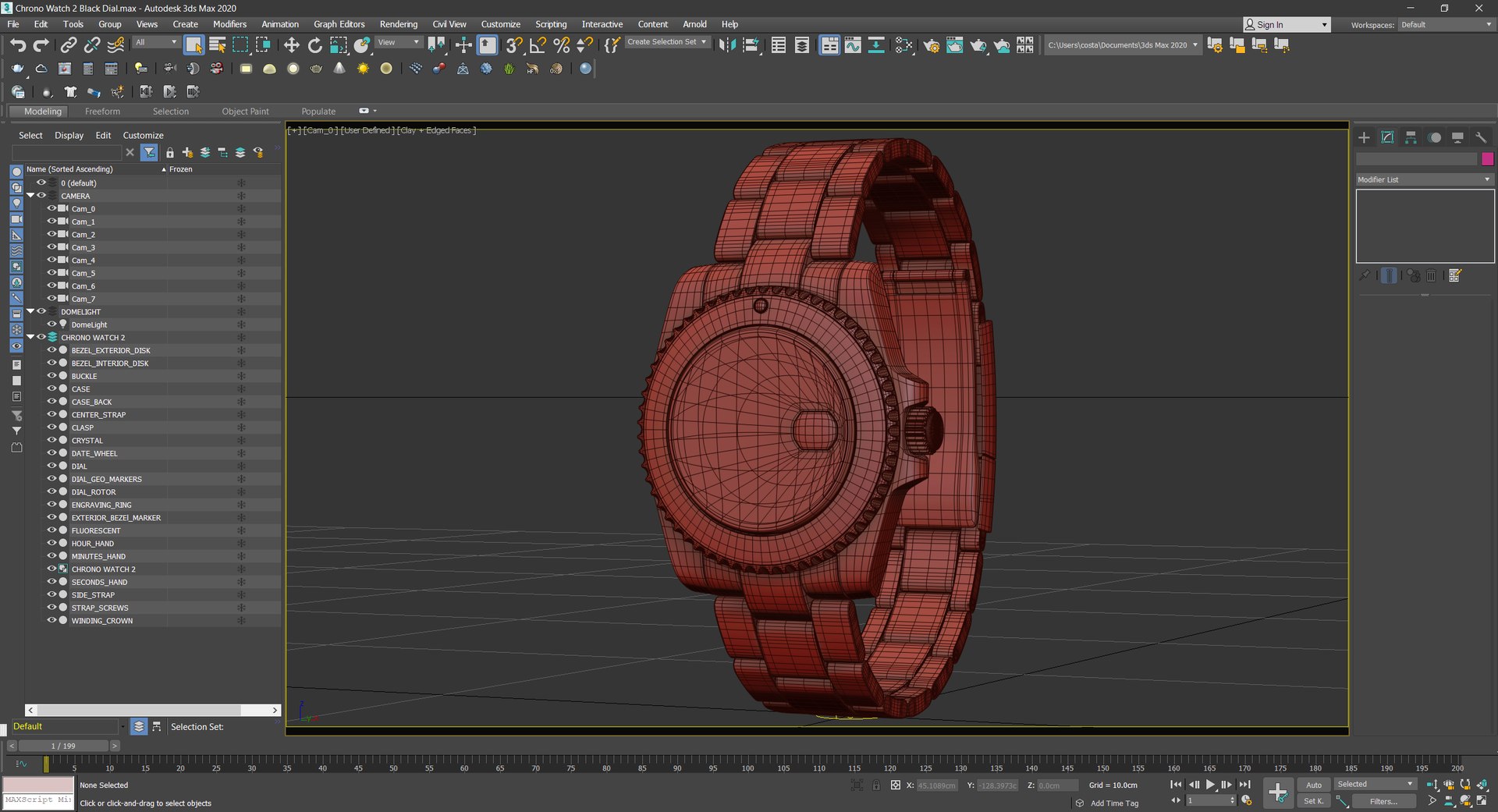 Chrono Watch 2 Black Dial 3D Model - TurboSquid 2140678