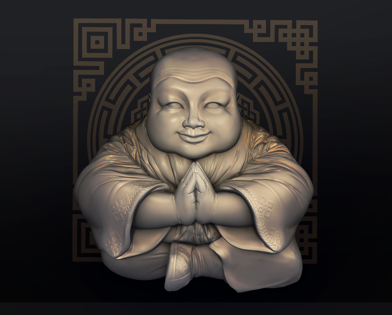 3d Model Hotei Statuette