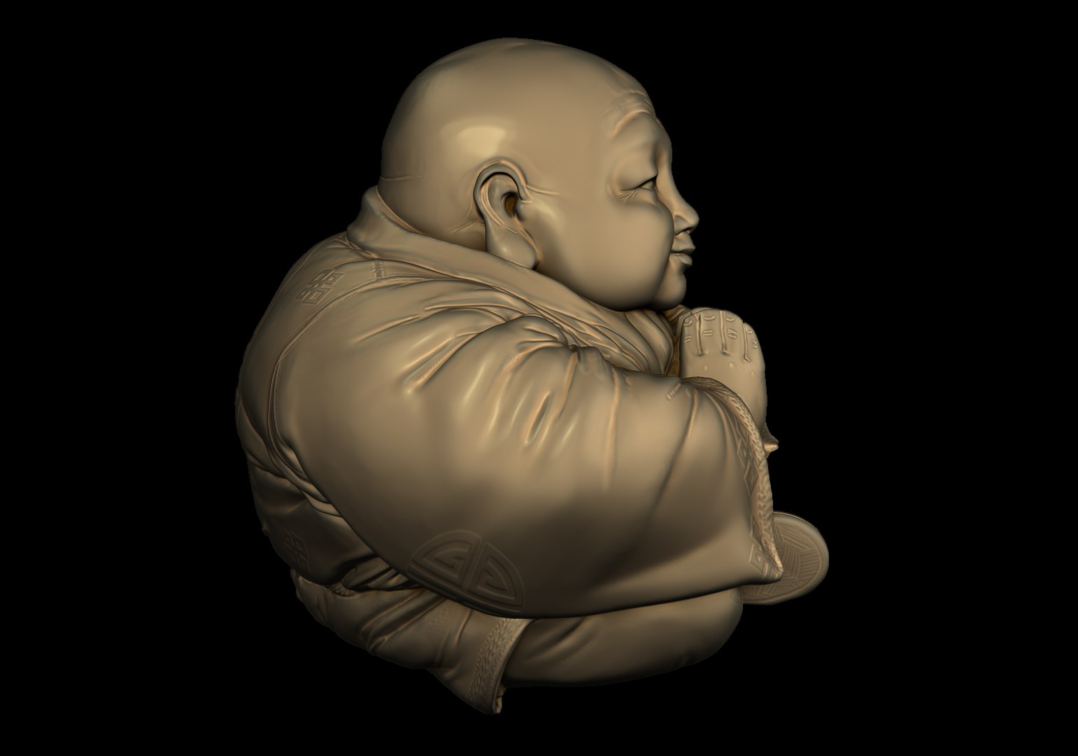 3d Model Hotei Statuette
