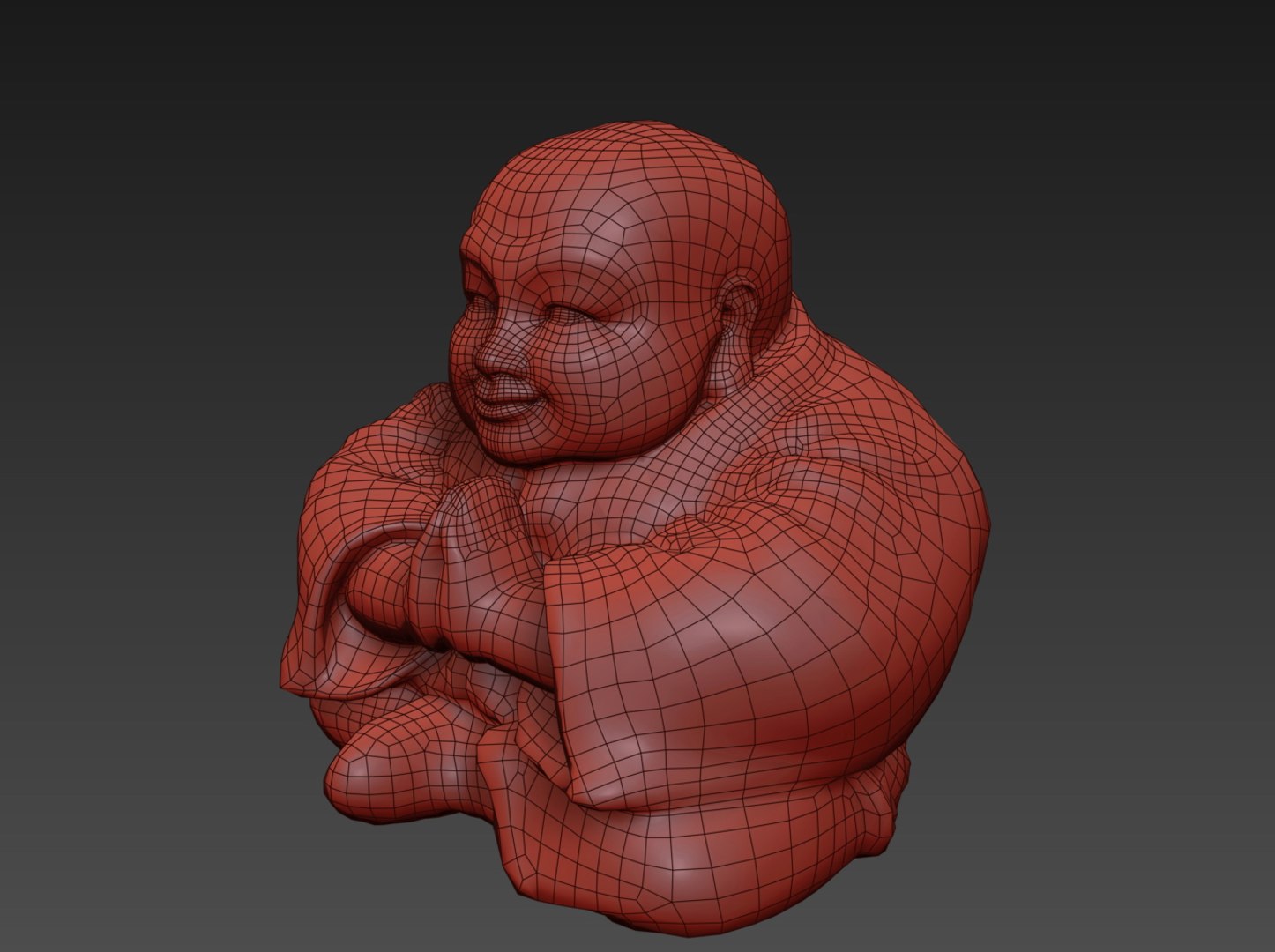 3d Model Hotei Statuette