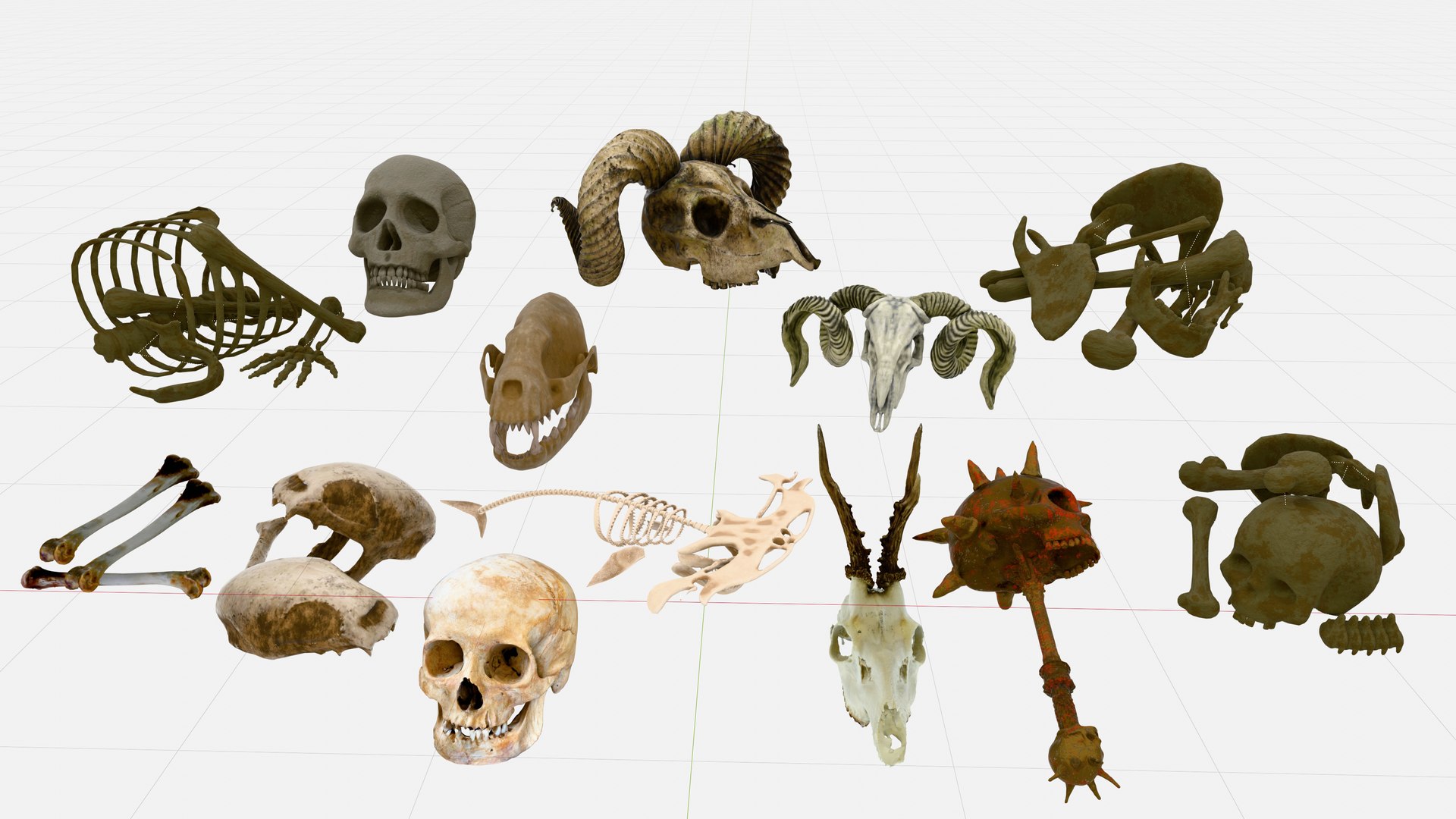 Skull And Bones Low-poly 3D Model Game Ready Model - TurboSquid 2407874