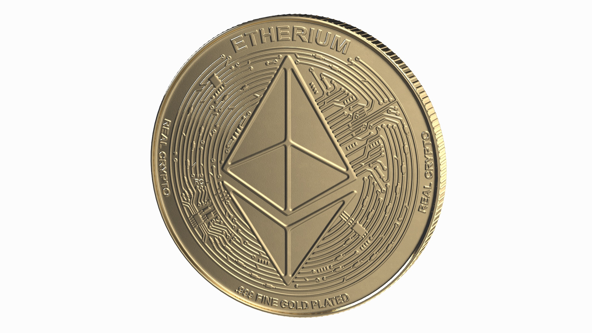 3D model Ethereum ETH Cryptocurrency Golden Coin - TurboSquid 2071289