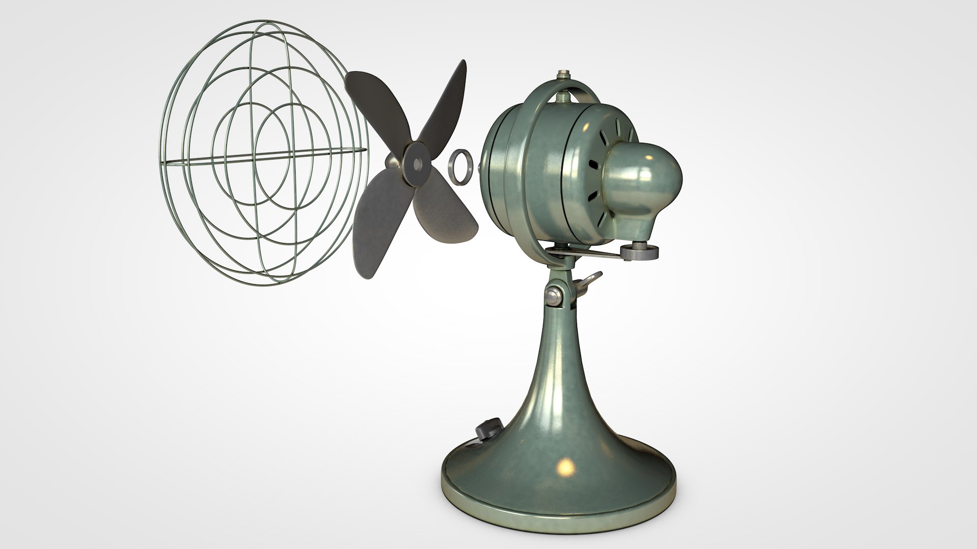 3D Table Fan Retro Model - TurboSquid 1948209