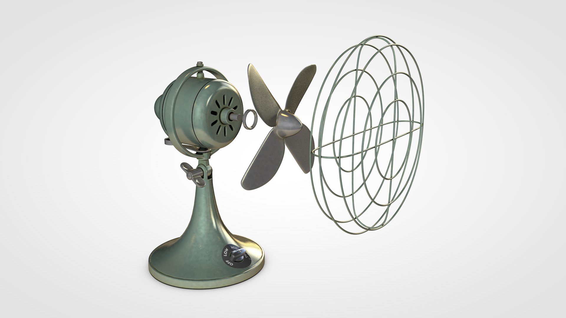 3D Table Fan Retro Model - TurboSquid 1948209