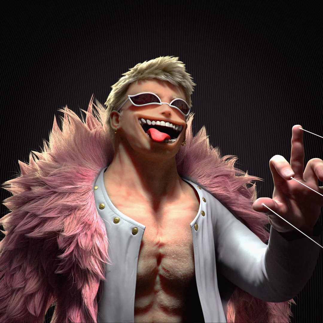 3D Doflamingo -Doffy Bust -One Piece -redshift-vray Model - TurboSquid ...