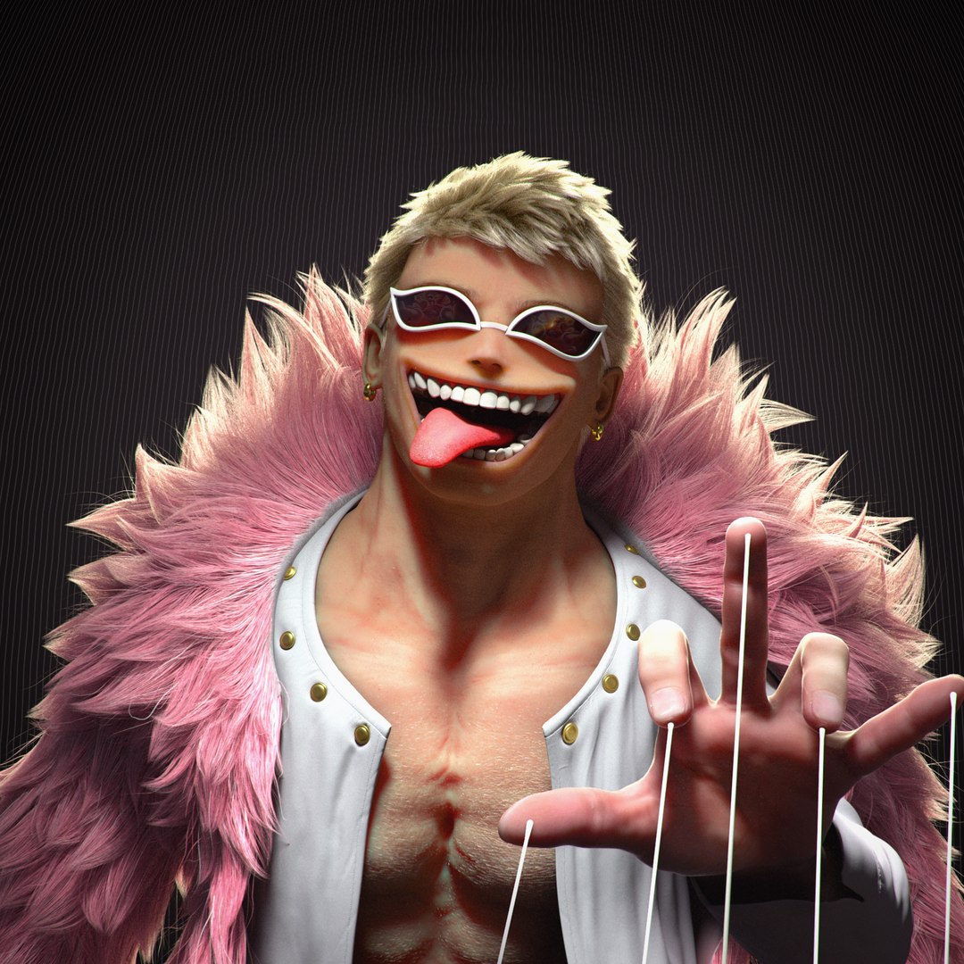 3D Doflamingo -Doffy Bust -One Piece -redshift-vray Model - TurboSquid ...
