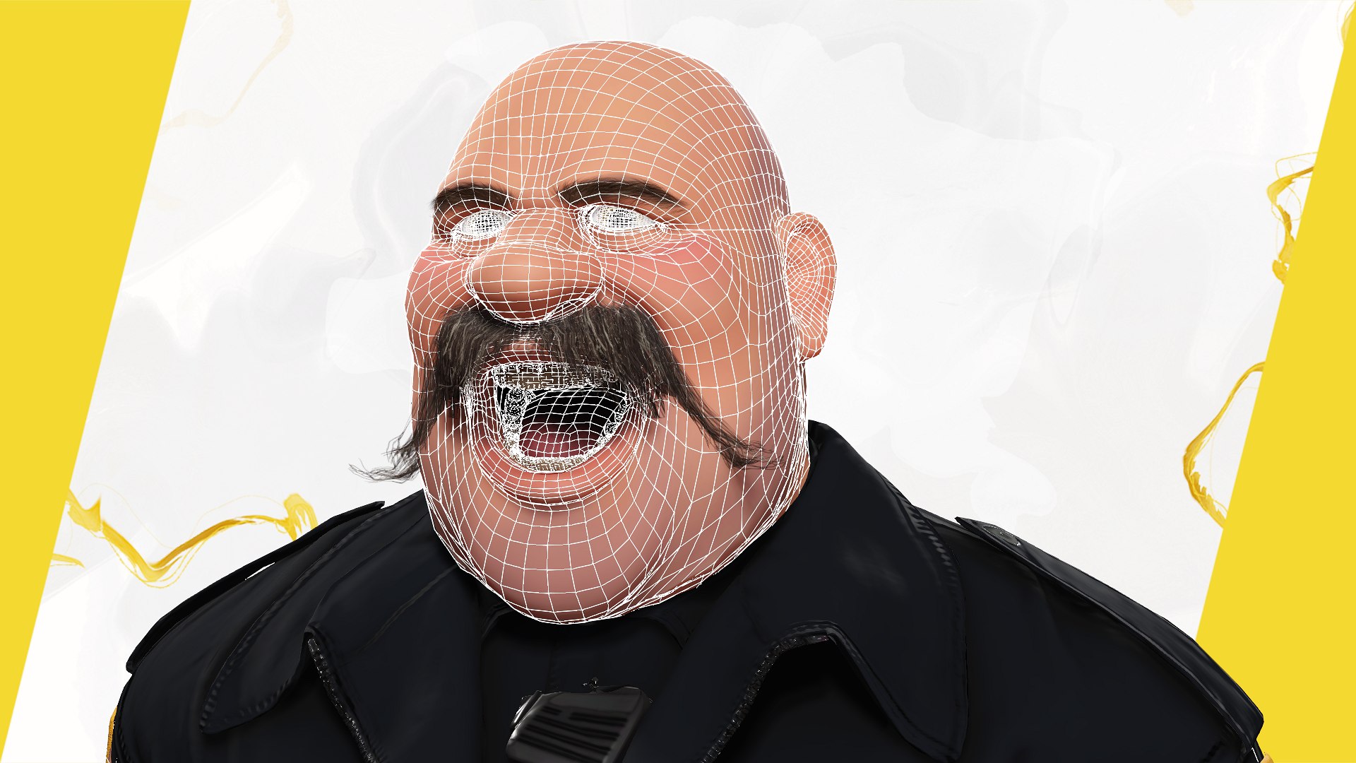 3D Stylized Cartoon Police Chief Rigged Fat Cop - TurboSquid 2354503