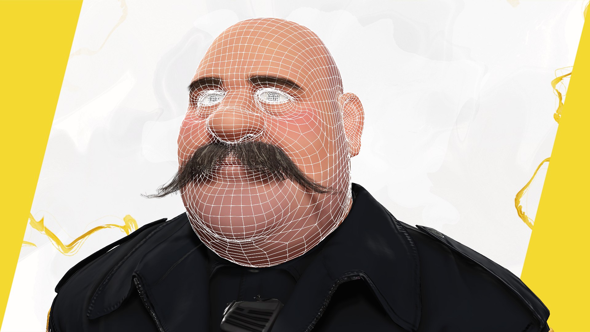 3D Stylized Cartoon Police Chief Rigged Fat Cop - TurboSquid 2354503
