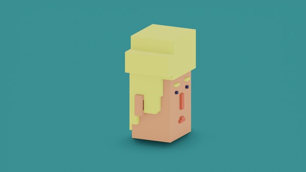livre Donald Trump low poly cartoon estilo 8 bits Modelo 3D ...