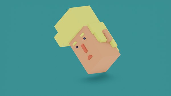 livre Donald Trump low poly cartoon estilo 8 bits Modelo 3D ...