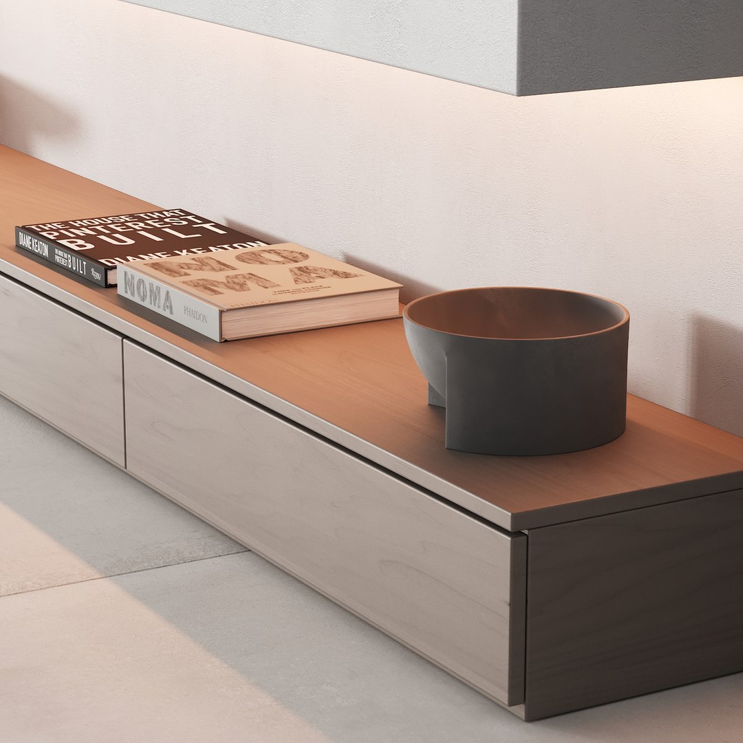 156 Tv Wall Kit 05 Minimal Wood Warm Gray 00 3D - TurboSquid 2039490