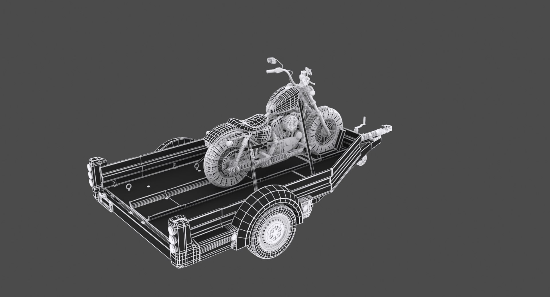 3D motorcycle carrying trailer - TurboSquid 1314000