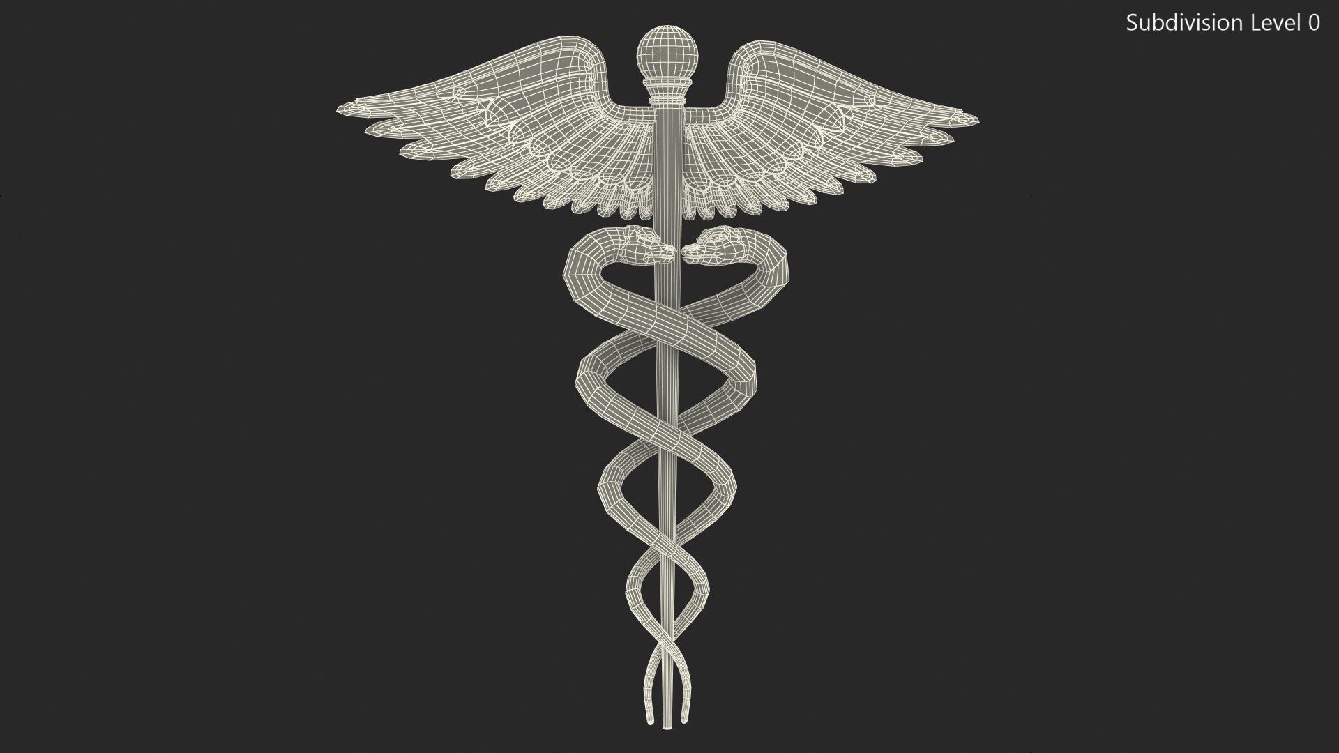 3D model caduceus medical symbol - TurboSquid 1496487