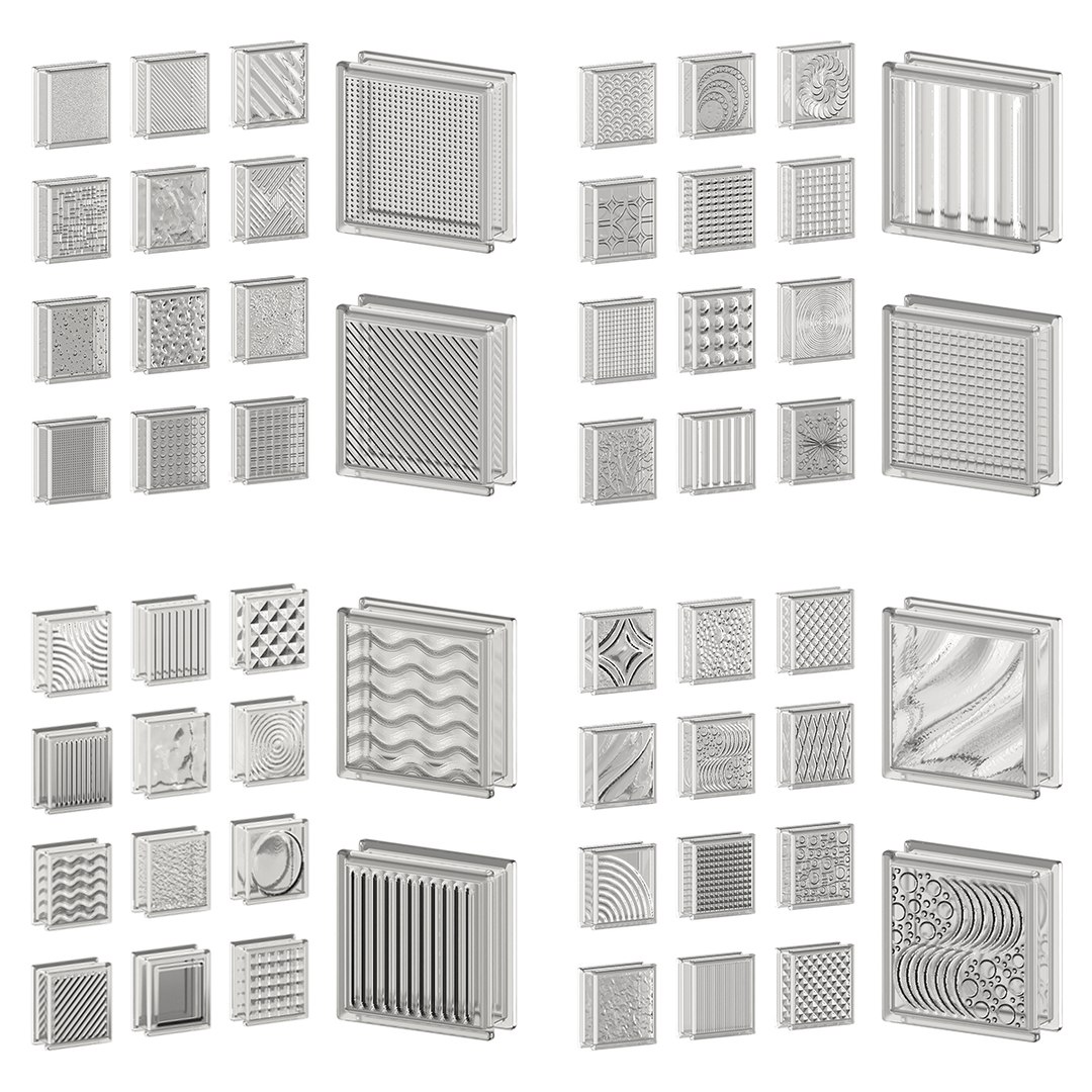 3D Glass Blocks Set 01-04 - TurboSquid 1910166