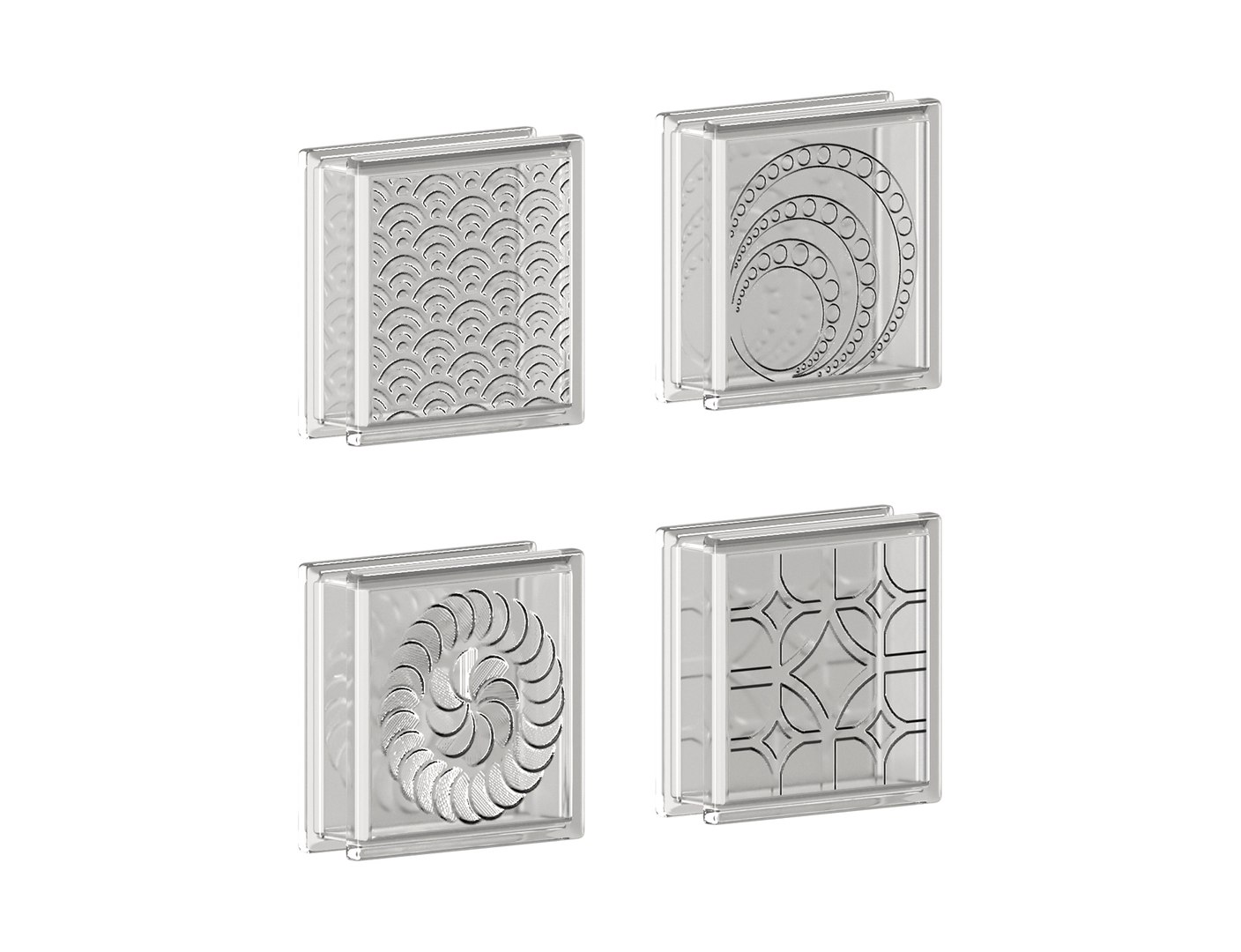 3D Glass Blocks Set 01-04 - TurboSquid 1910166