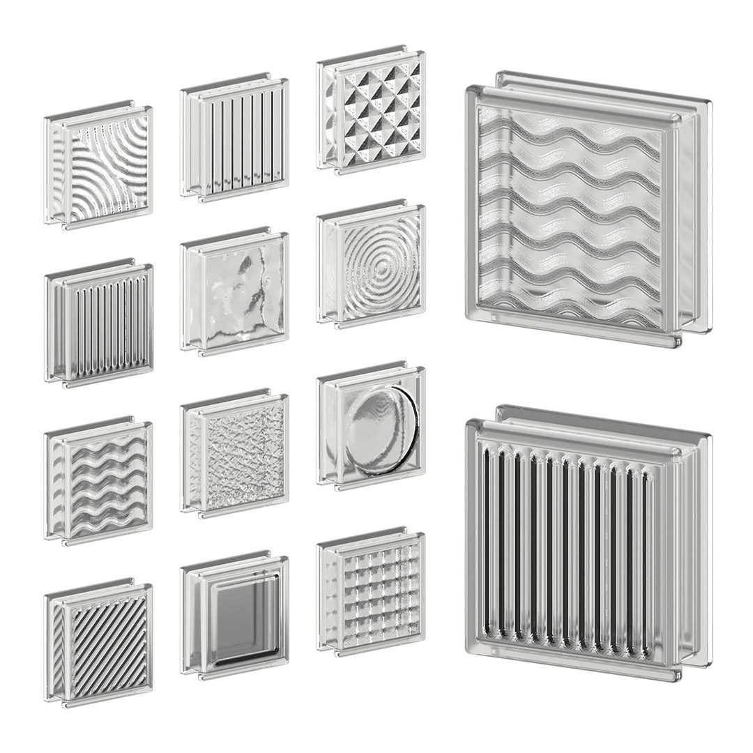 3D Glass Blocks Set 01-04 - TurboSquid 1910166