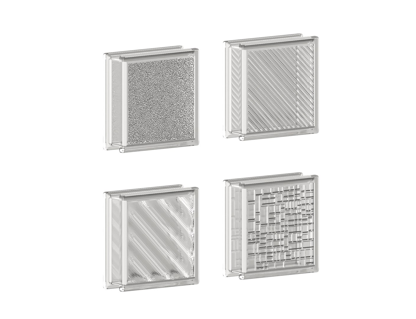 3D Glass Blocks Set 01-04 - TurboSquid 1910166