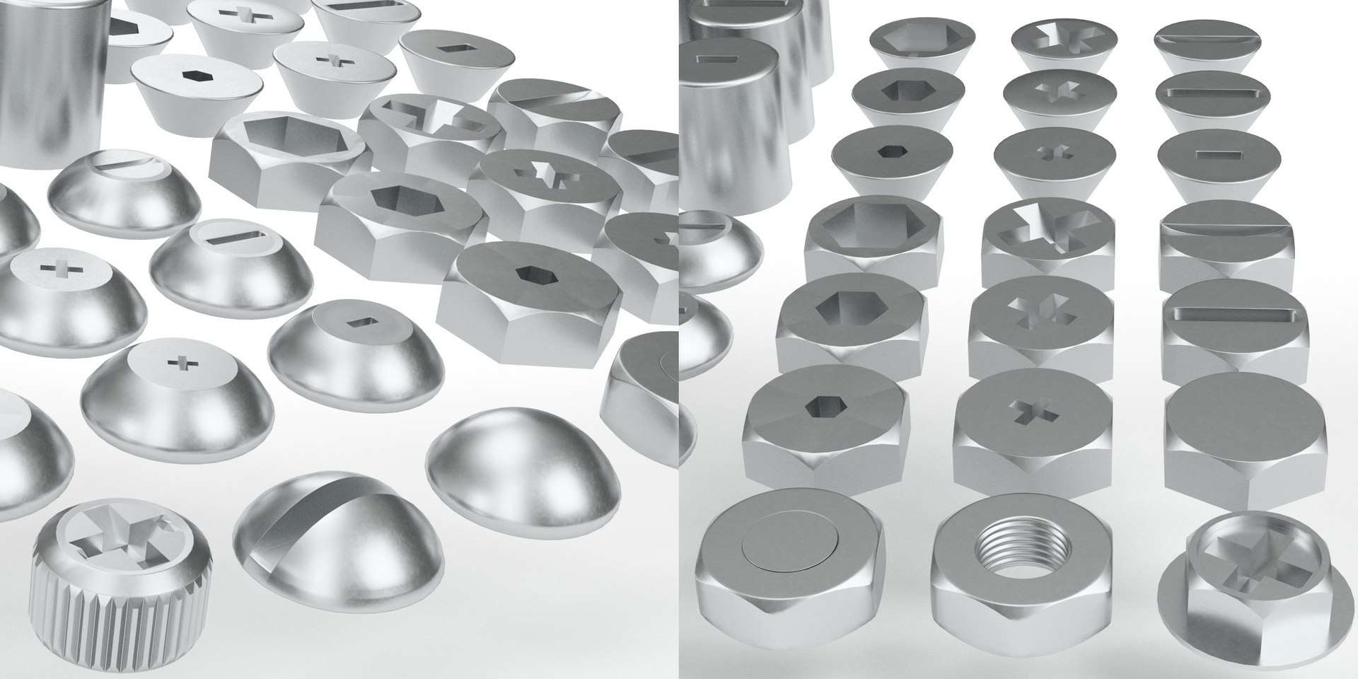 Screw Heads Collection 3D Model - TurboSquid 1746995
