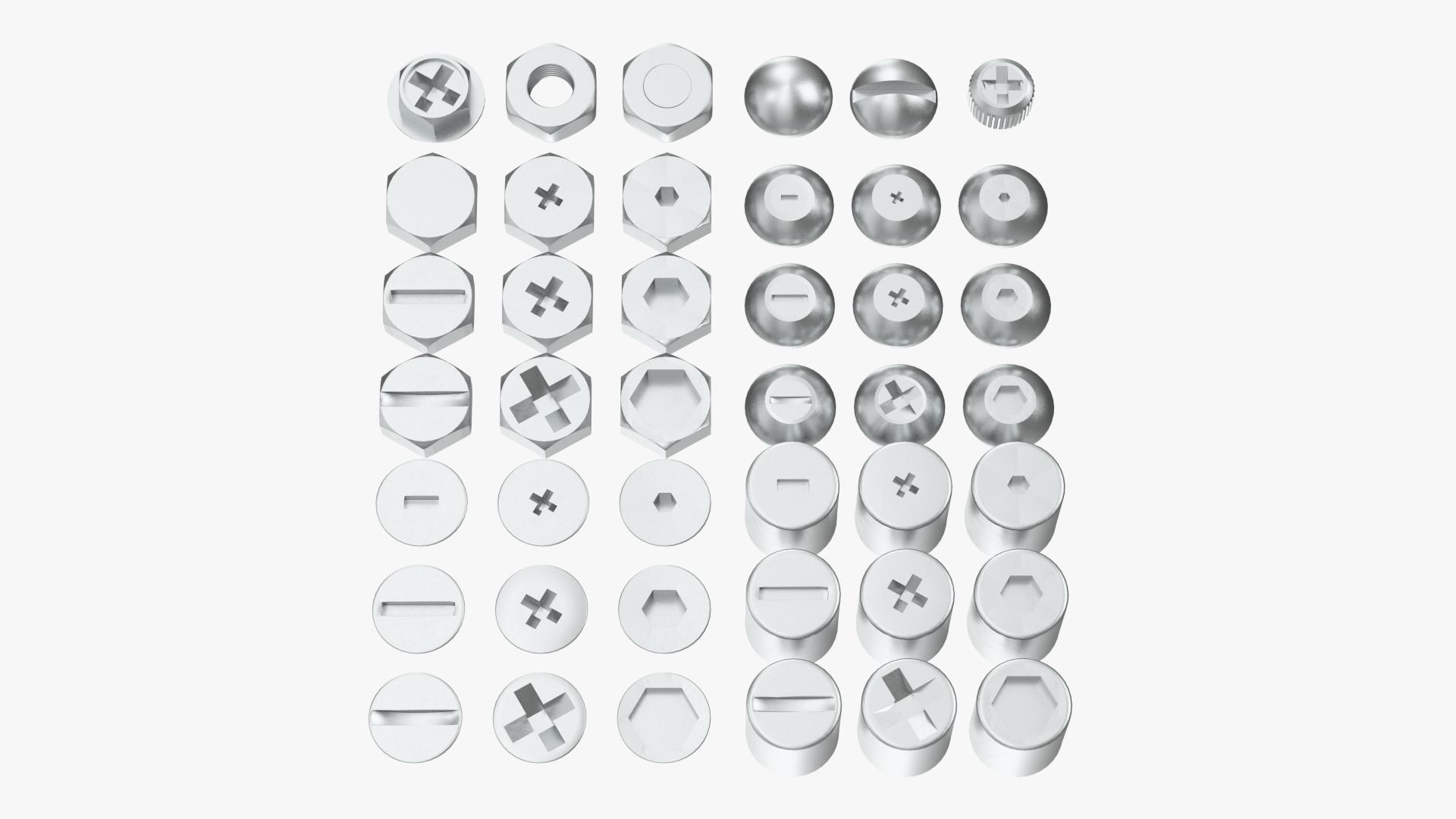Screw Heads Collection 3D Model - TurboSquid 1746995