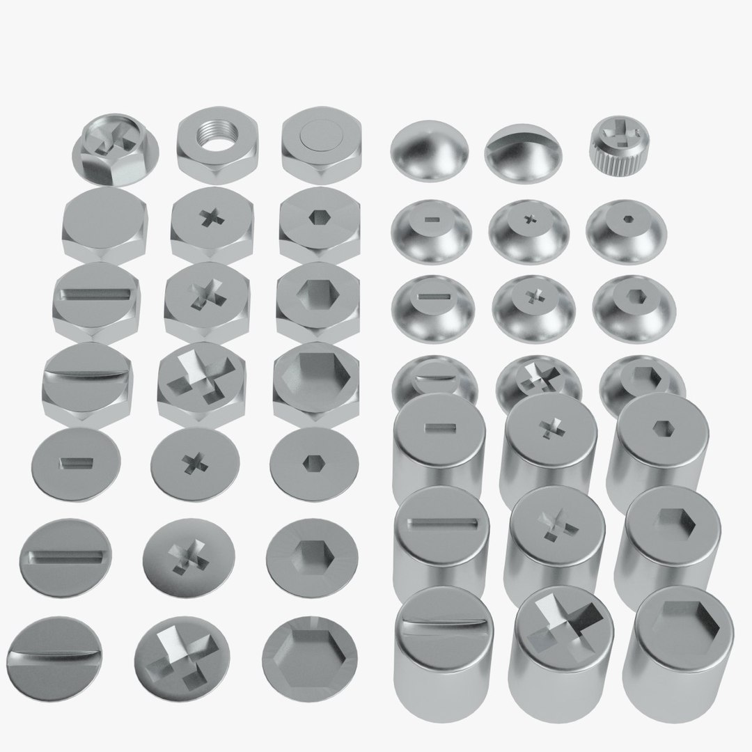 Screw Heads Collection 3D Model - TurboSquid 1746995