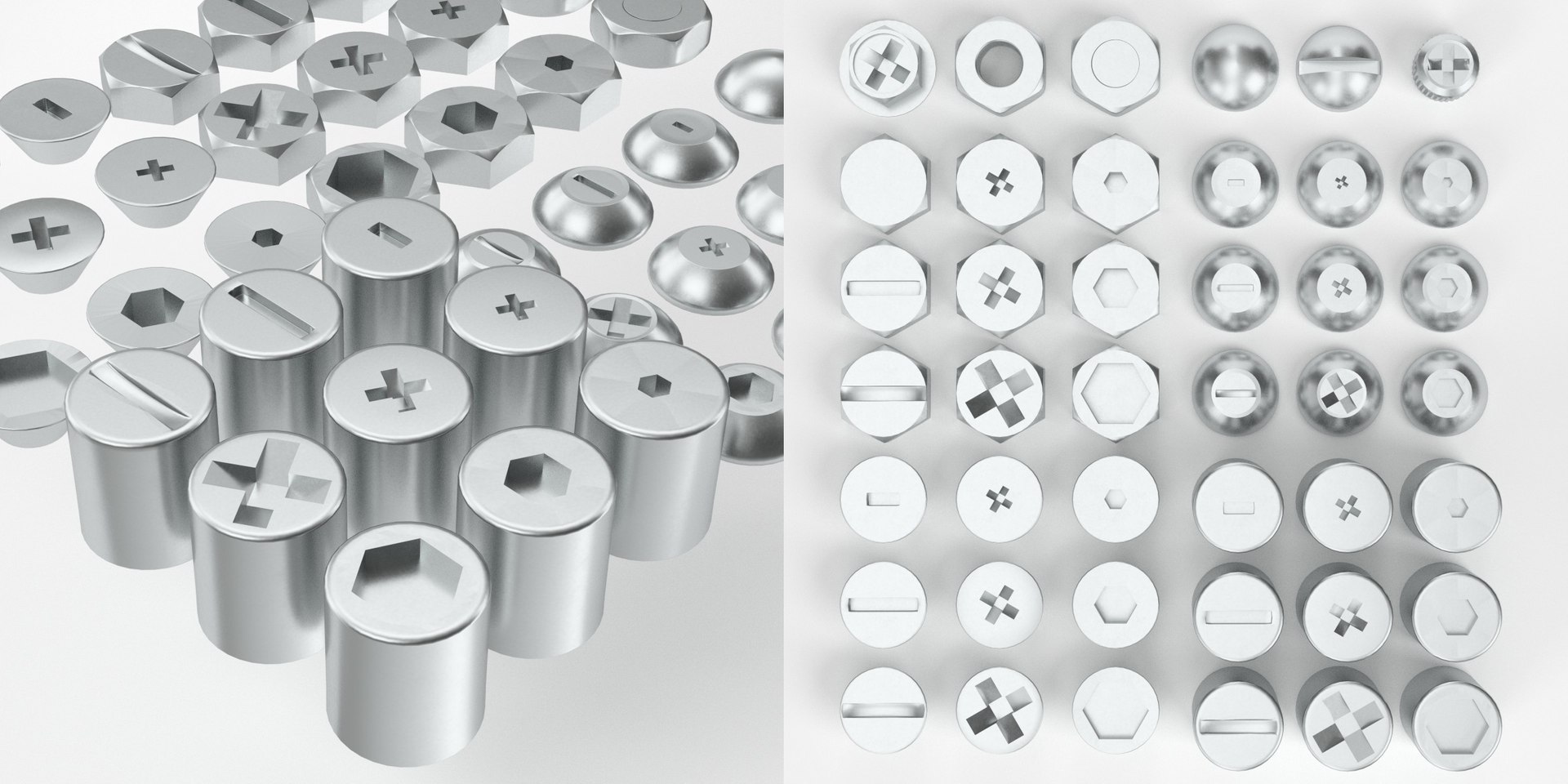 Screw Heads Collection 3D Model - TurboSquid 1746995