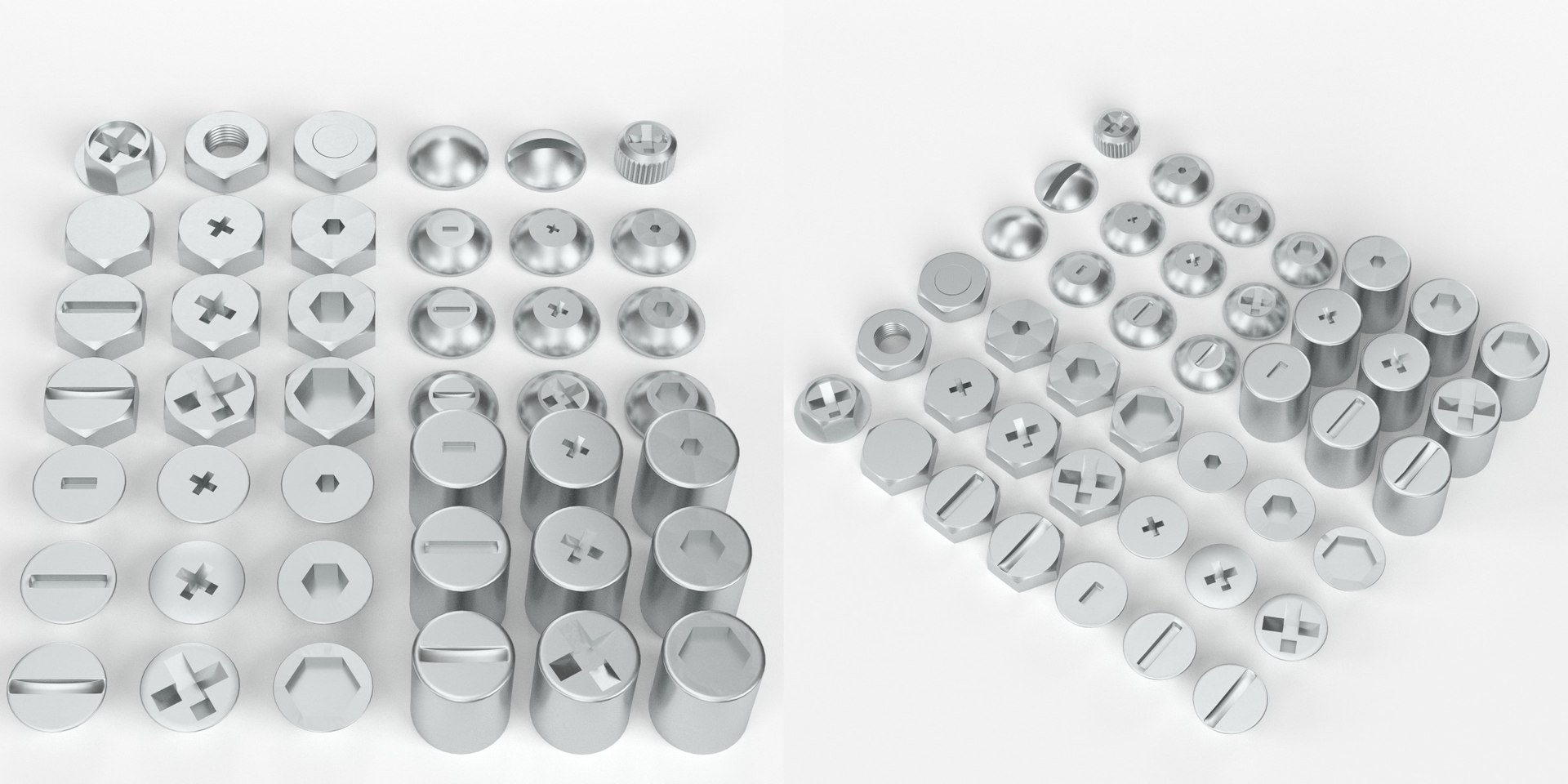 Screw Heads Collection 3D Model - TurboSquid 1746995