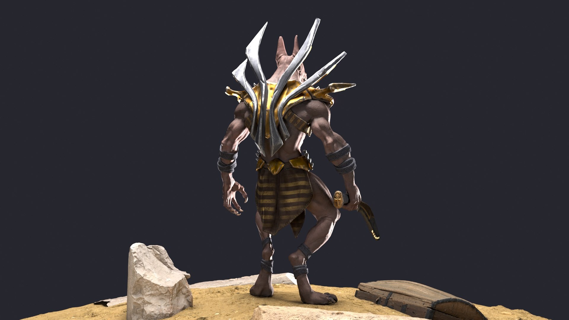 3D Anubis Character Low-poly - TurboSquid 1768711