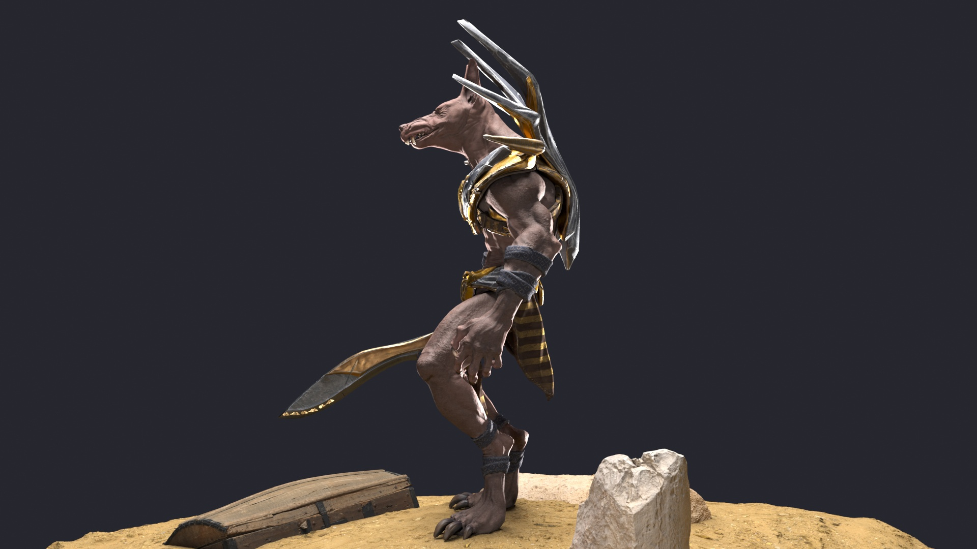 3D Anubis character Low-poly - TurboSquid 1768711