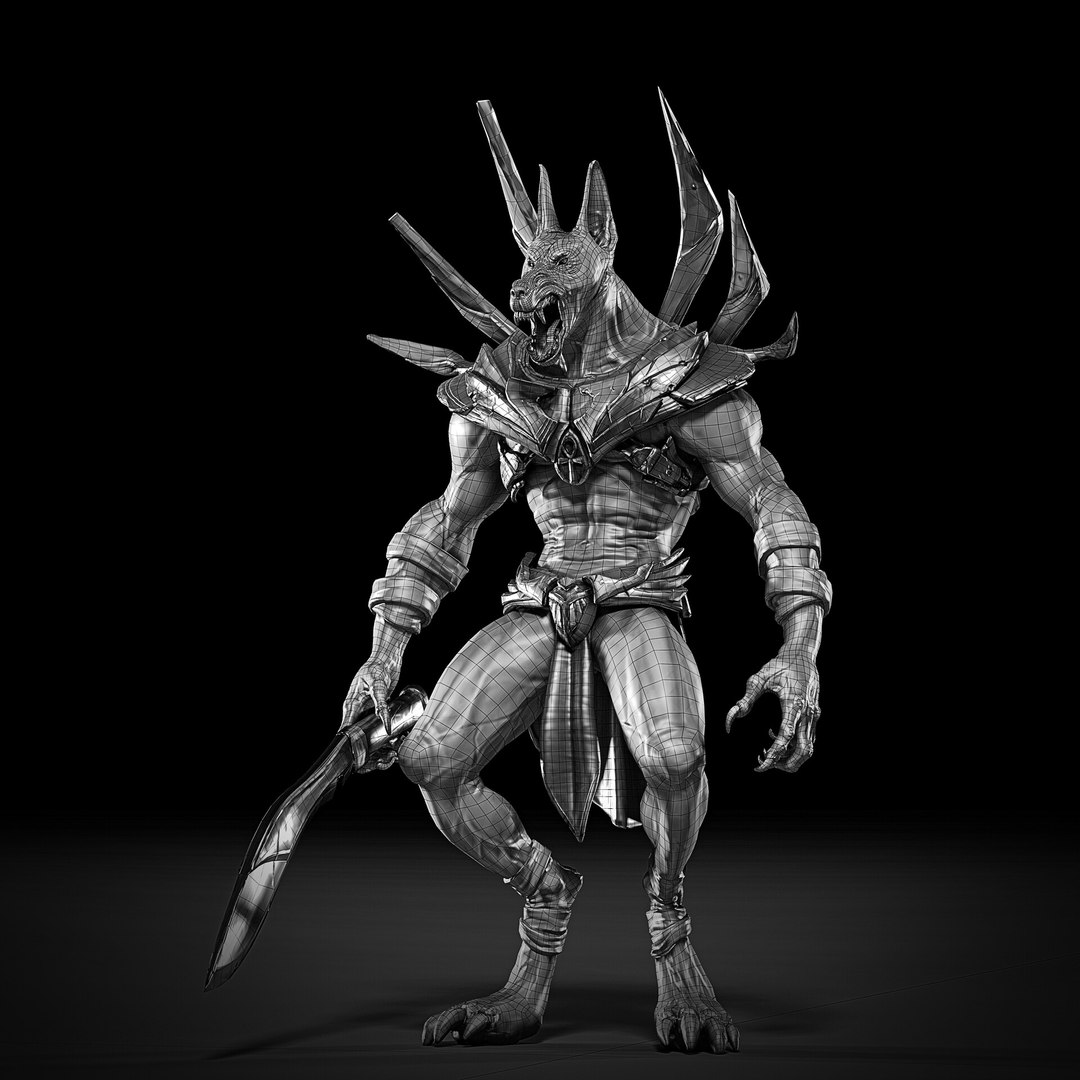 3D Anubis Character Low-poly - TurboSquid 1768711