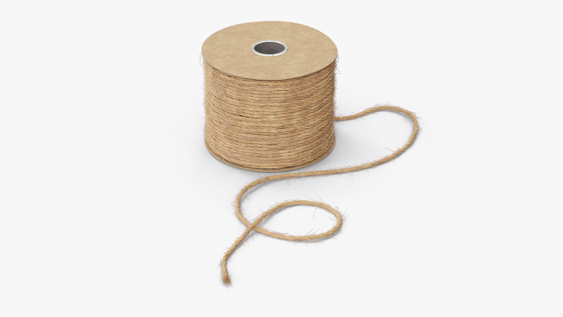 Jute Twine Brown Twisted On Spool With Unwound Thread 3D Model ...