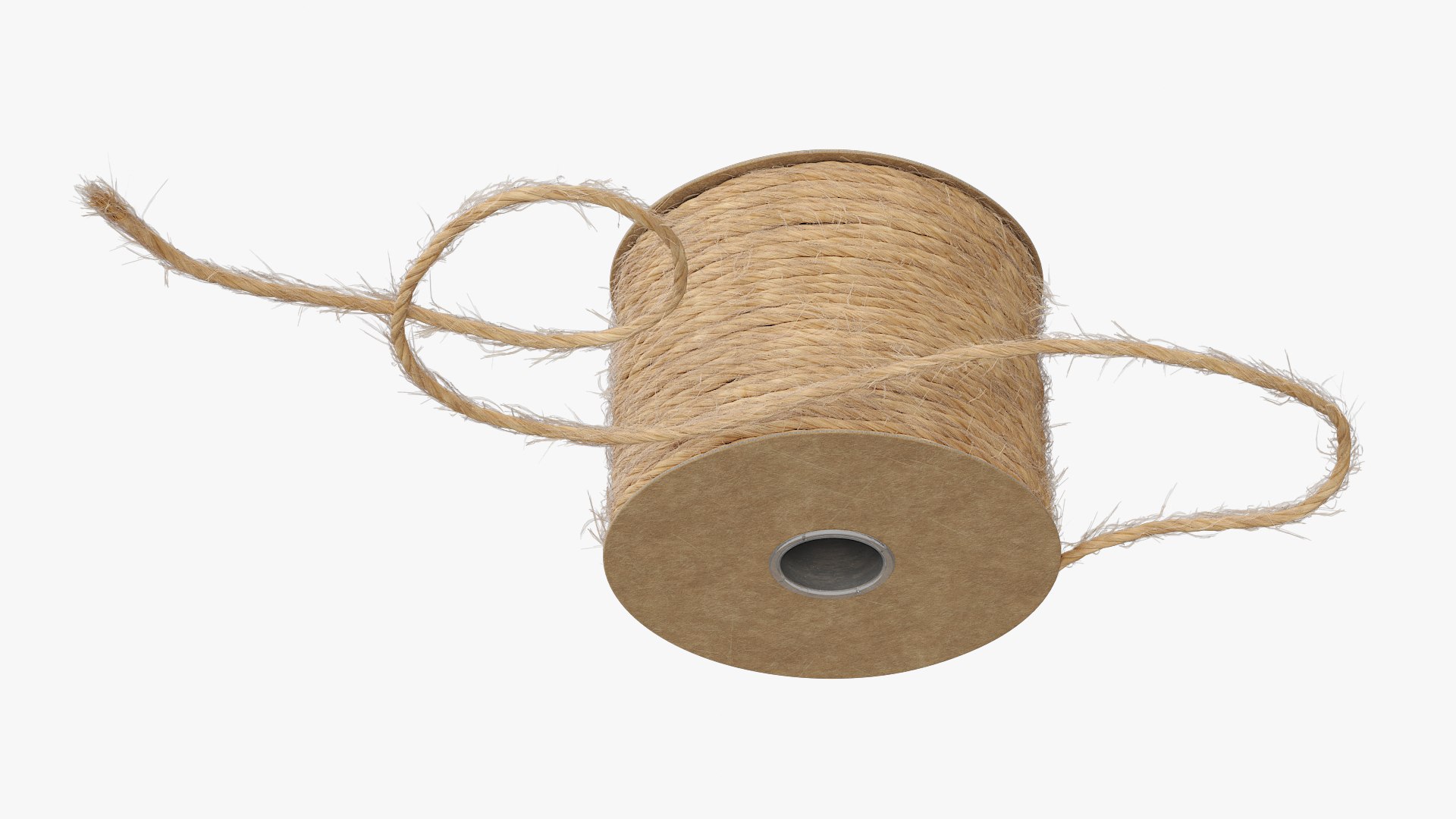 Jute Twine Brown Twisted On Spool With Unwound Thread 3D Model ...