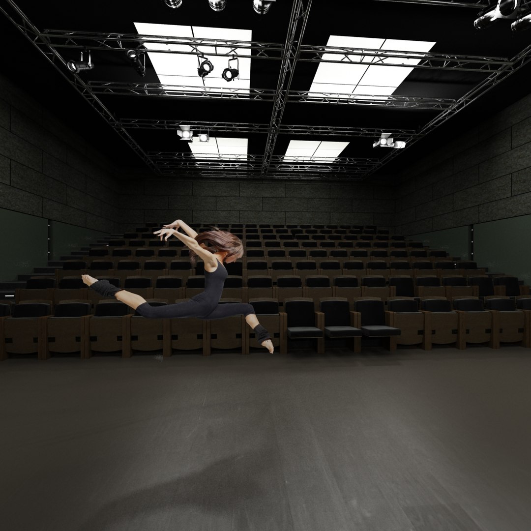 3d Obj Dance Hall Interior