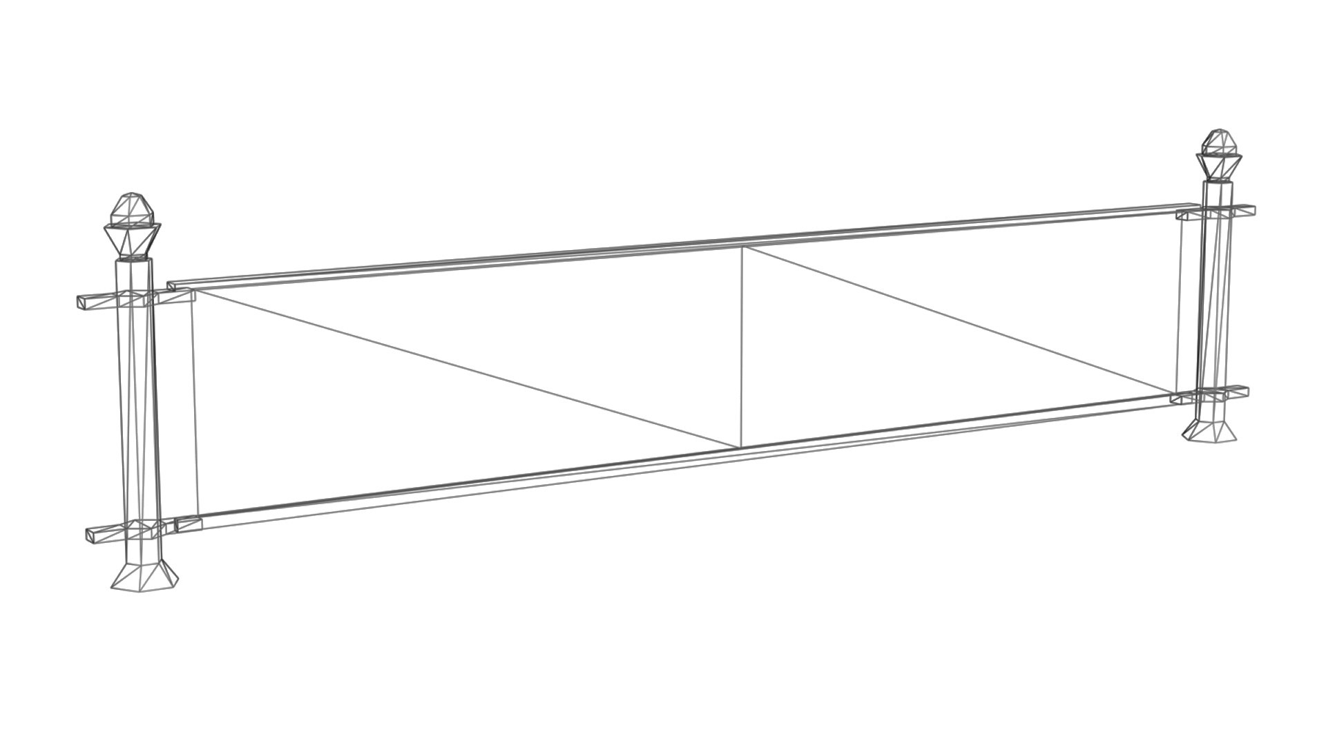 3D 3D Low Poly Railing model - TurboSquid 1910839