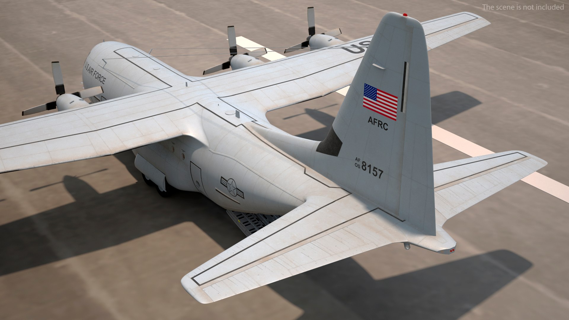 3D Lockheed C 130 Hercules US Military Transport with 20 ft Container ...