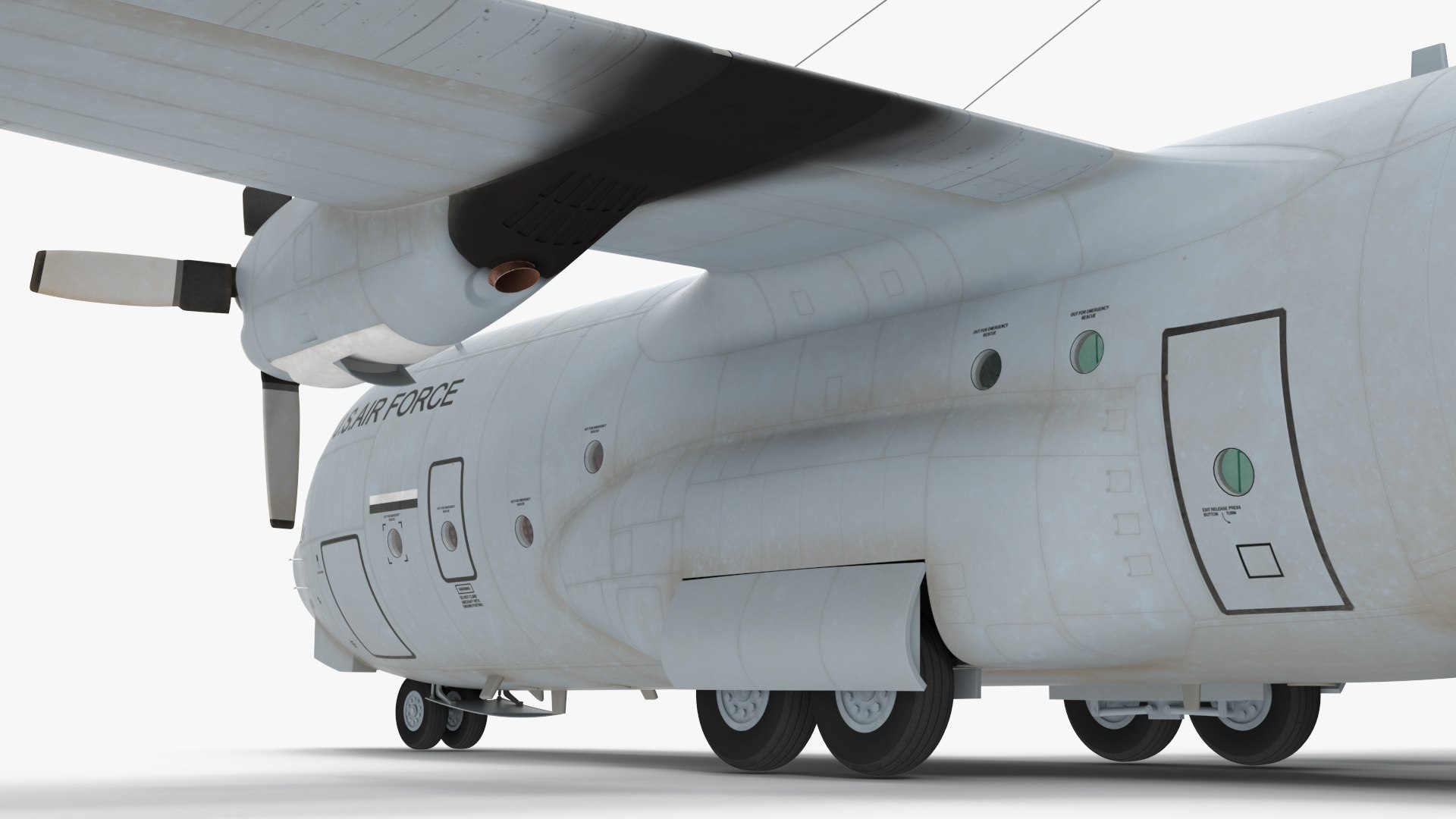 3D Lockheed C 130 Hercules US Military Transport with 20 ft Container ...