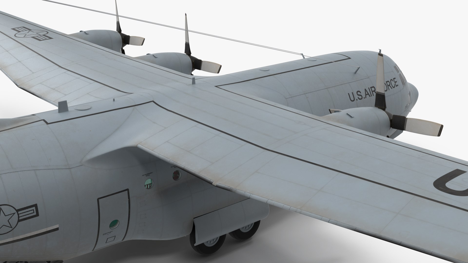 3D Lockheed C 130 Hercules US Military Transport with 20 ft Container ...