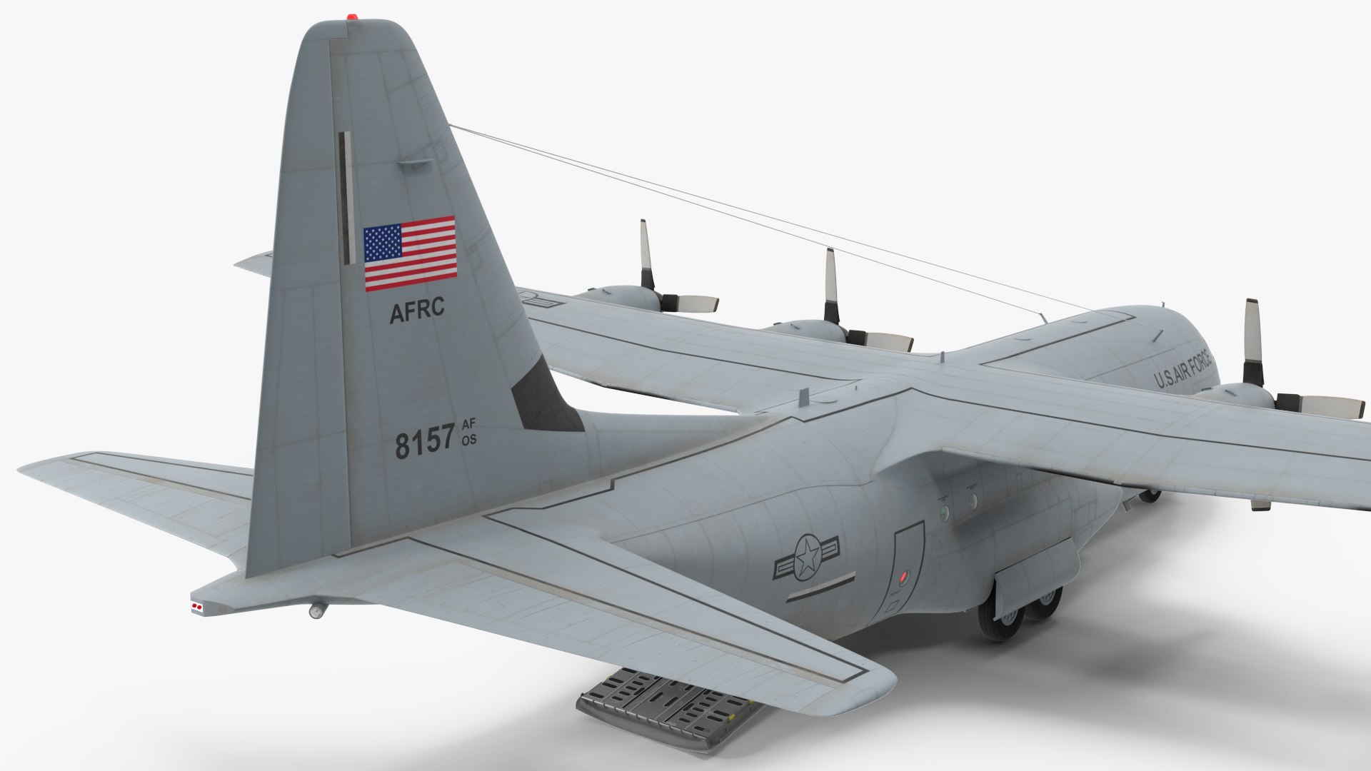 3D Lockheed C 130 Hercules US Military Transport with 20 ft Container ...