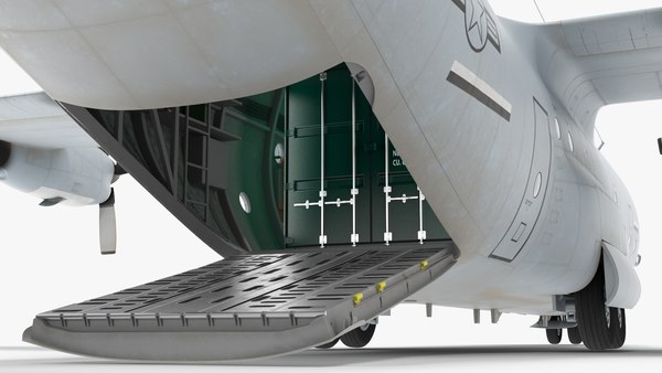 Lockheed C 130 Hercules US Military Transport with 20 ft Container 3D ...