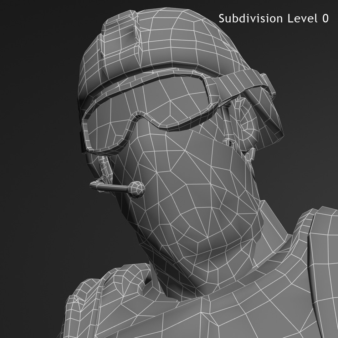 3d military male soldier set model