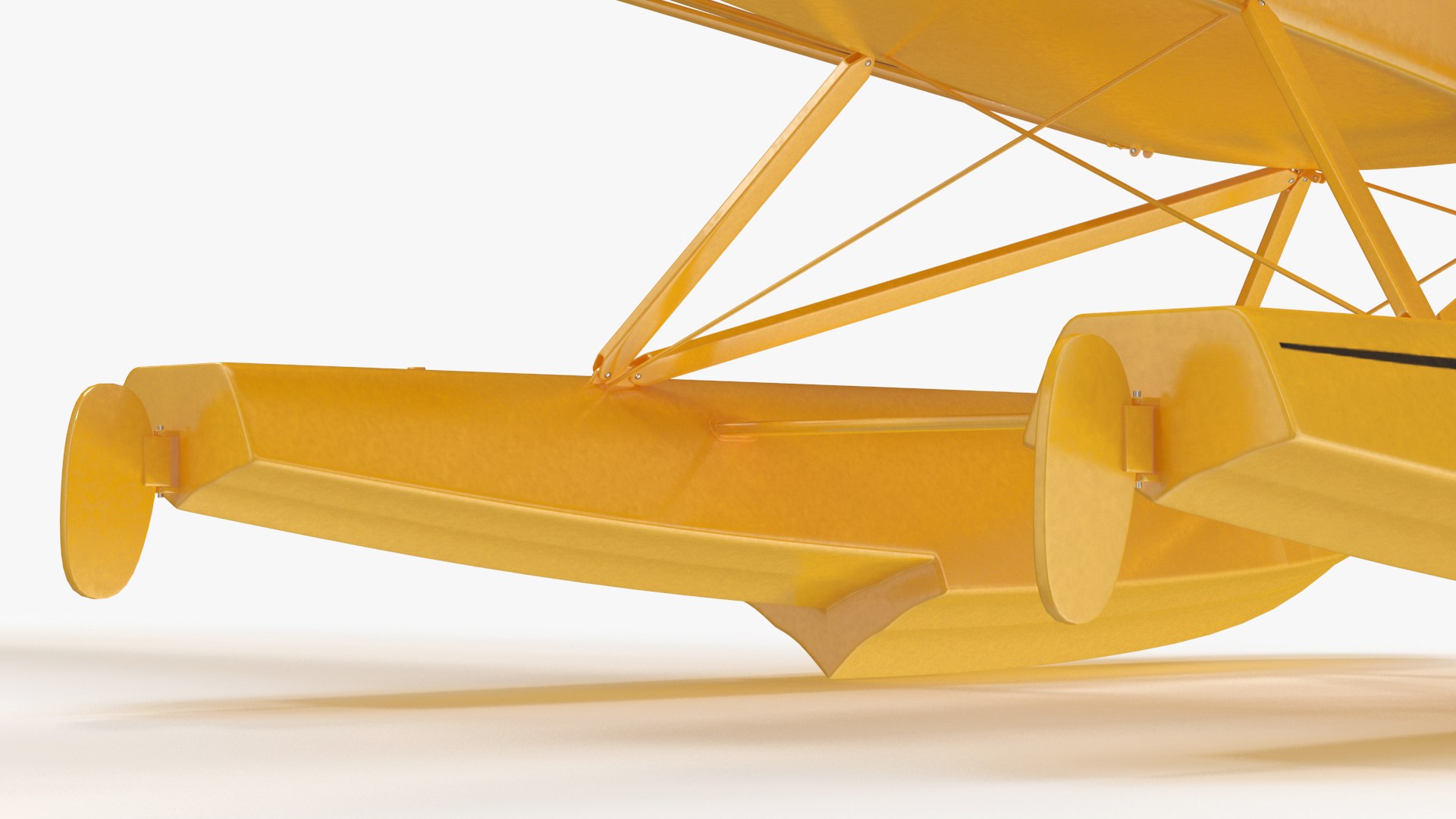 Classic Monoplane Aircraft Piper J-3 With Floats Rigged 3D Model ...