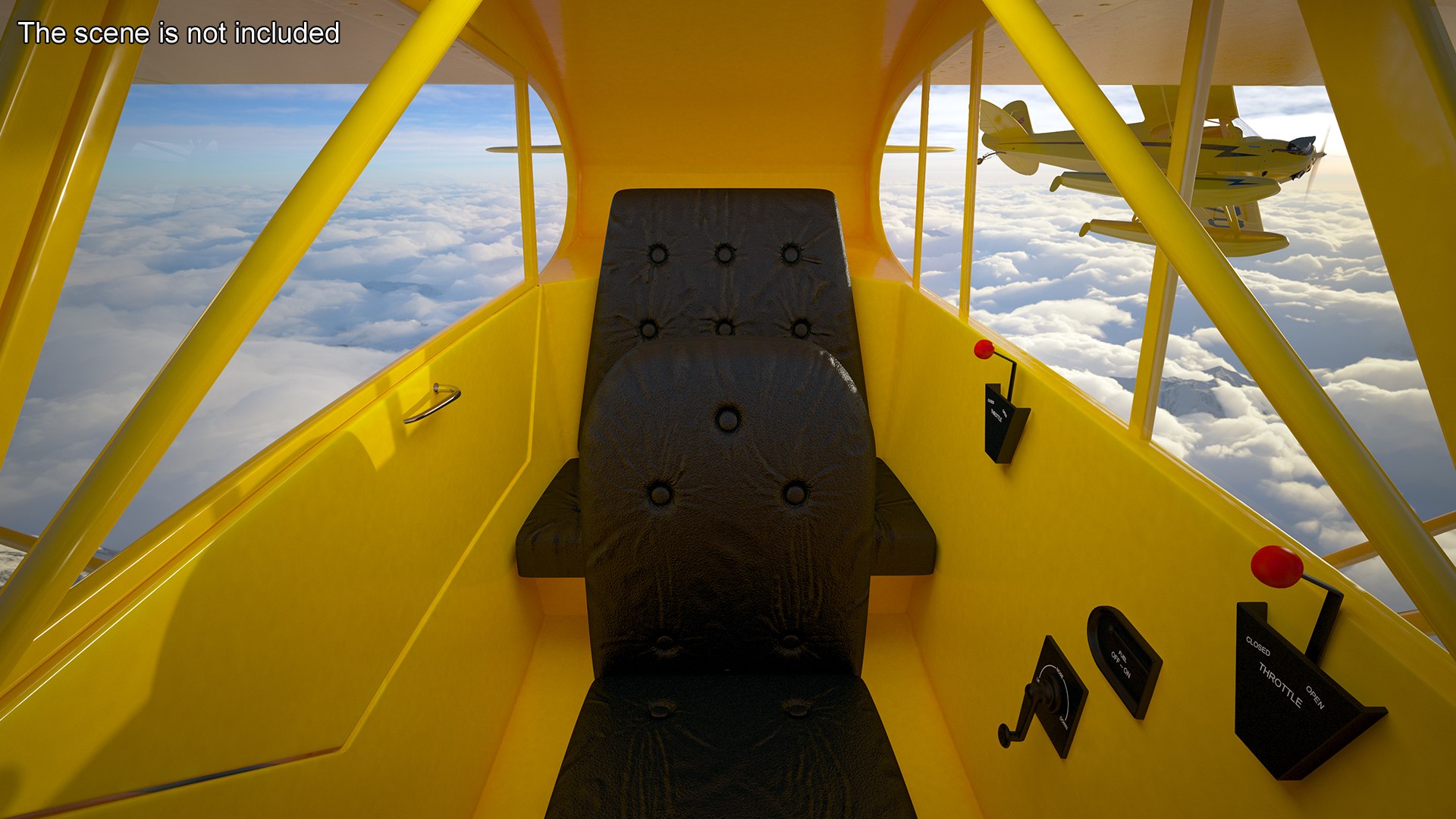 Classic Monoplane Aircraft Piper J-3 With Floats Rigged 3D Model ...