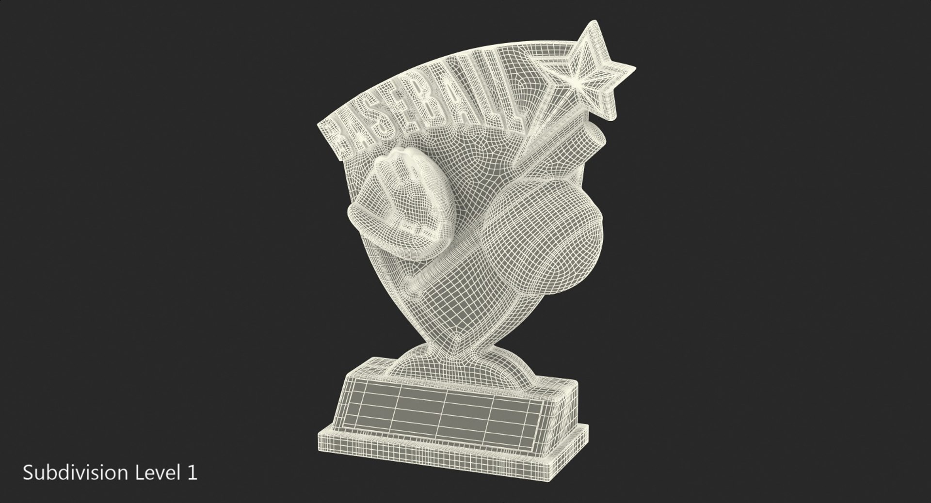3D Baseball Trophy Ball - TurboSquid 1379903